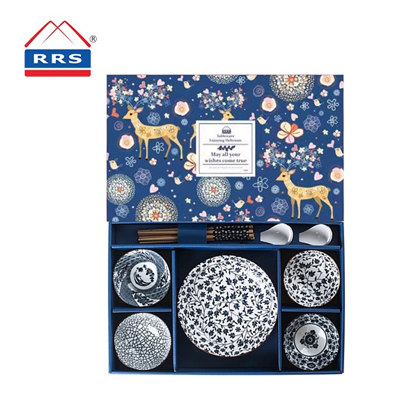 RRS Japanese dishware set with chopsticks 14 pieces/set : AEON Happy ...